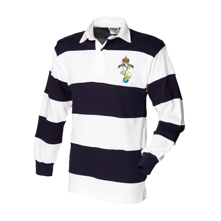 REME Rugby Shirt - White/Navy Stripe – The REME Shop