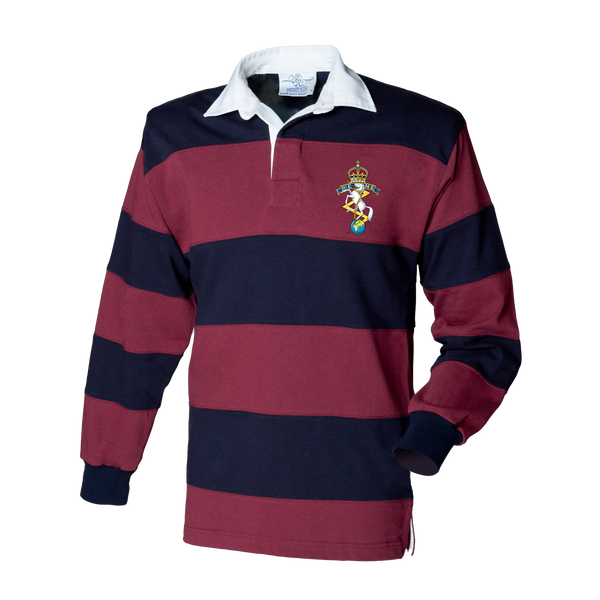 REME Rugby Shirt - Burgundy/Navy Stripe – The REME Shop